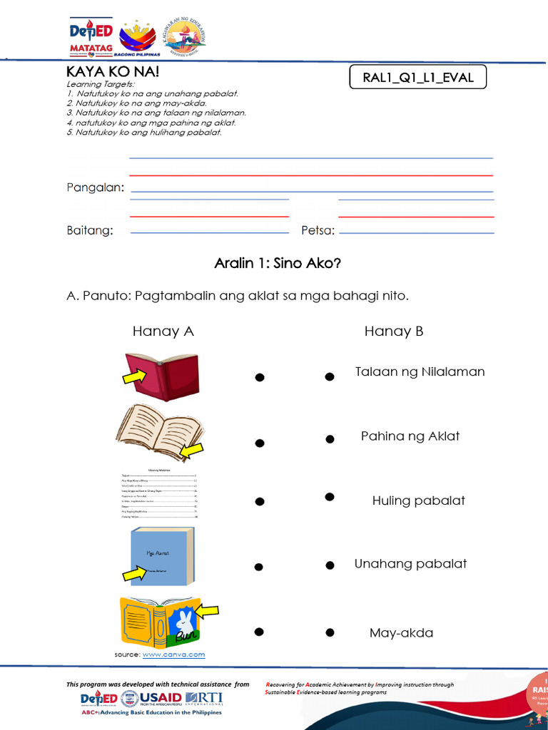 EVALUATION Q1 L1 Grade1 | PDF