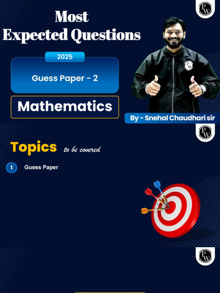 Mathematics Guess Paper 2 | PDF