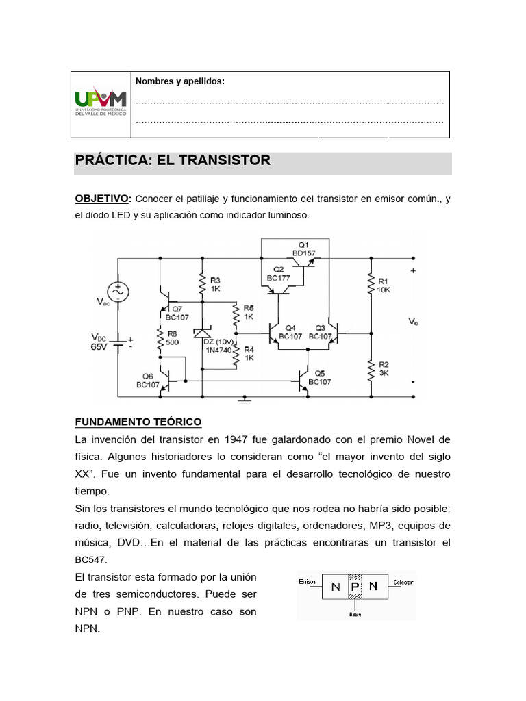 Práctica 1 - Circuitos Con Transistores I | PDF | Transistor ...