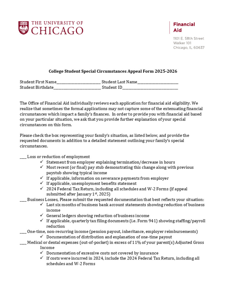 2025 26 Special Circumstance Request Form | PDF | Paycheck | Taxes