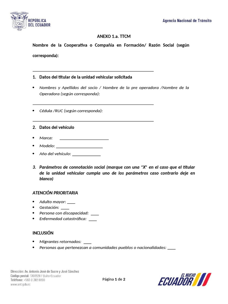 Anexo 1.a TTCM | PDF