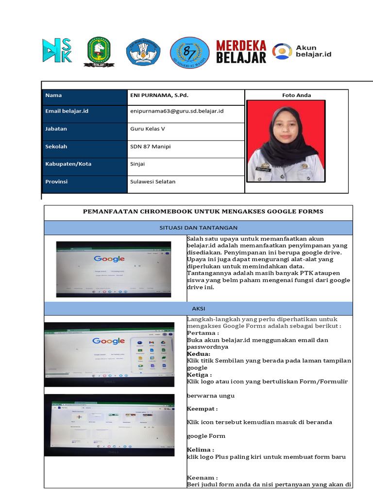 25.eni Purnama, S.Pd. - SDN 87 Manipi - Praktik Baik Google Form | PDF