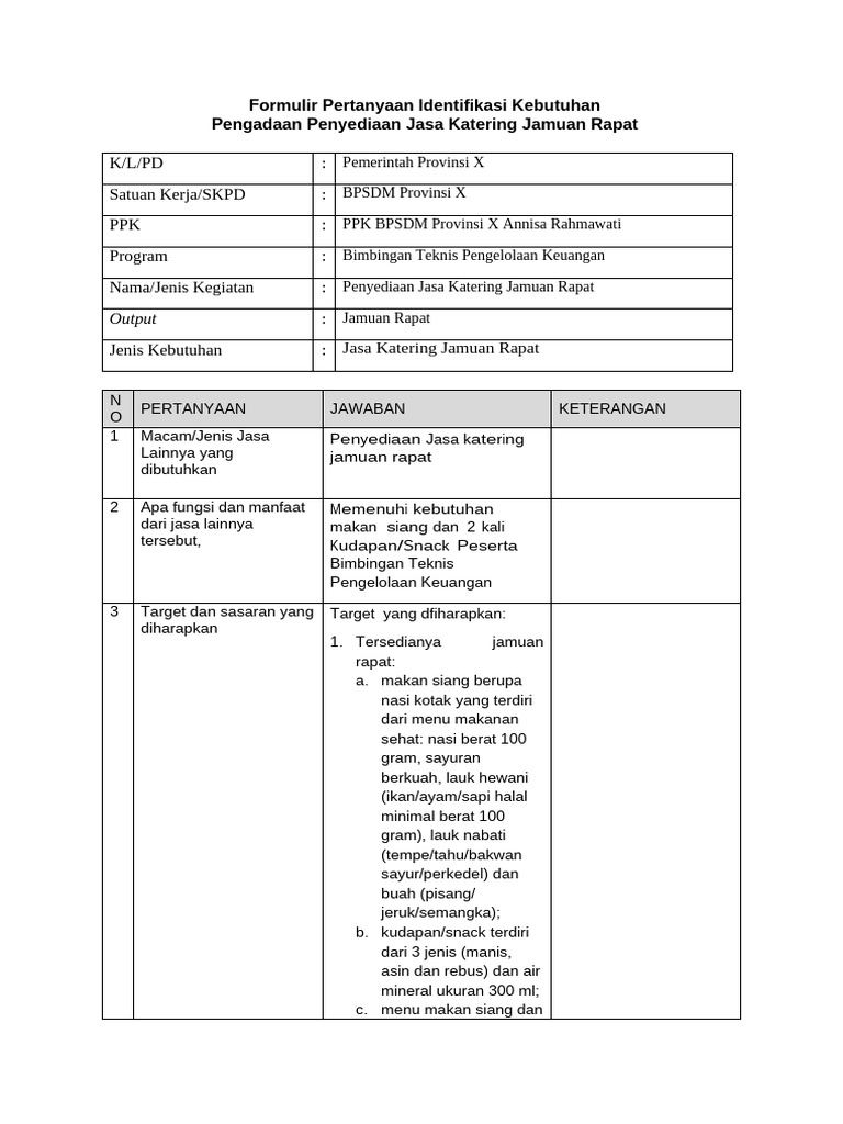 Lampiran 3 - Form Identifikasi Kebutuhan_ | PDF