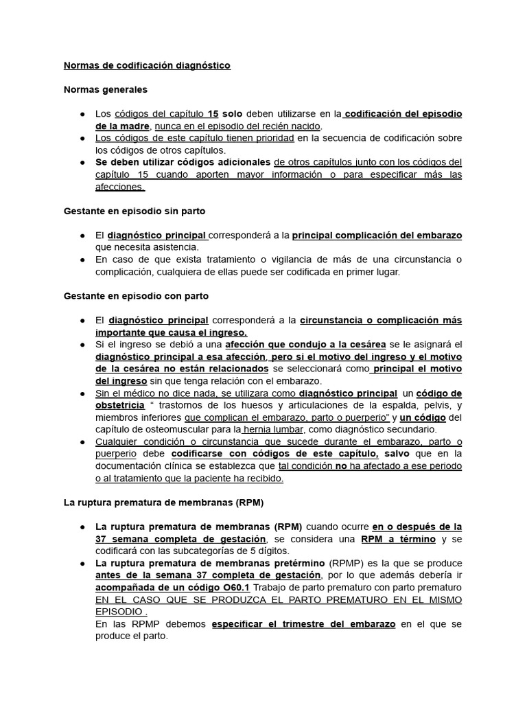 Normas de codificación Tema 7 Embarazo, Parto y Purperio DX | PDF | Aborto | El embarazo