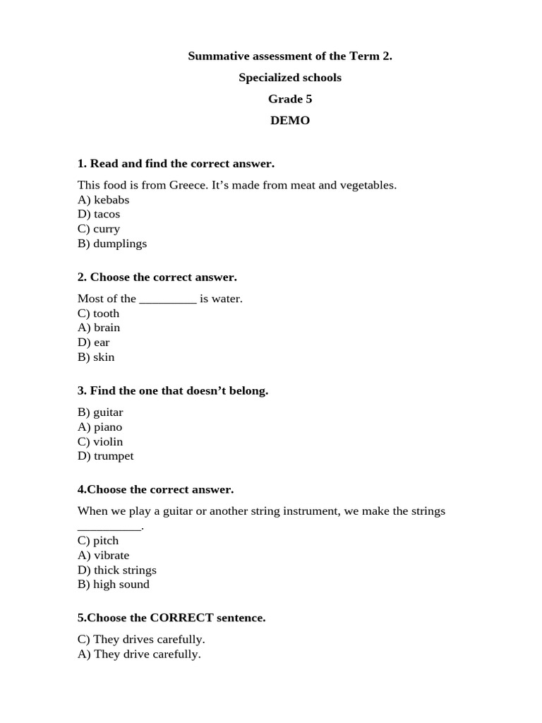 CHECKED Term 2 Grade 5 CHSB DEMO SS | PDF