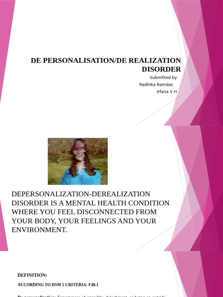 DE PERSONALISATION | PDF | Mental Disorder | Abnormal Psychology