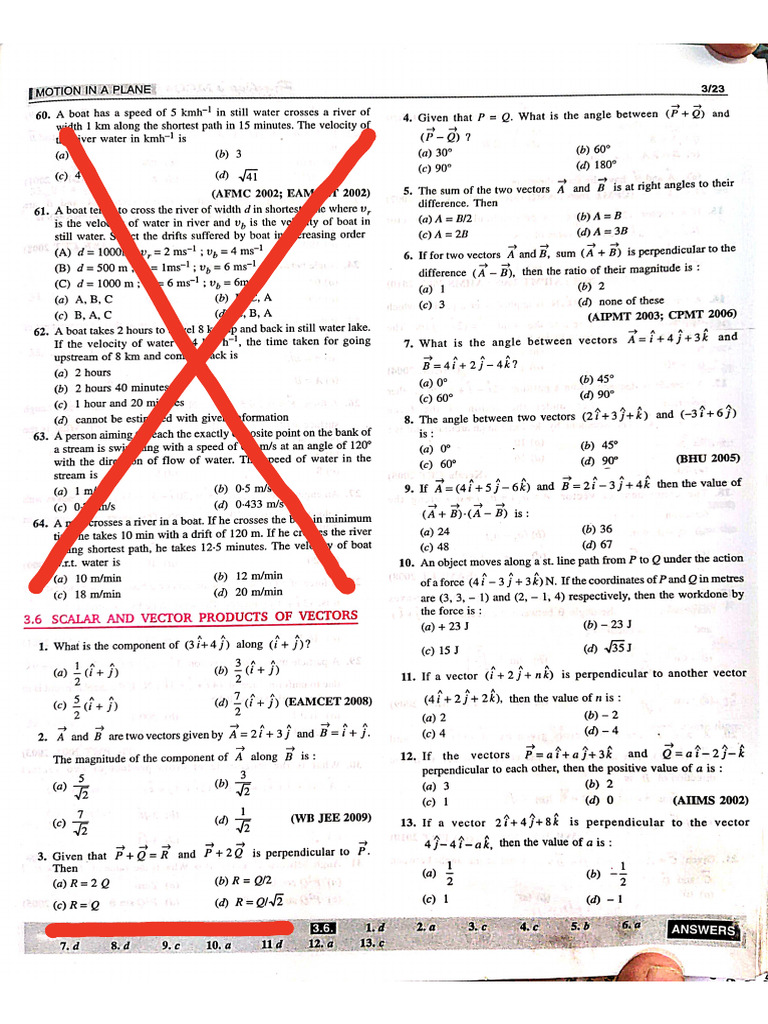 VECTORS PRADEEP JEE MCQs 2 | PDF