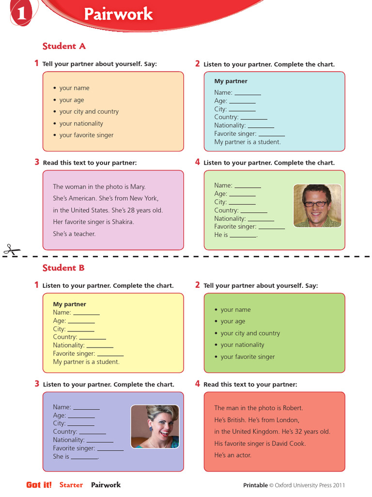 GOT IT COLLECTION - LEVEL 1 - PAIRWORK (2nd EDITION) | PDF