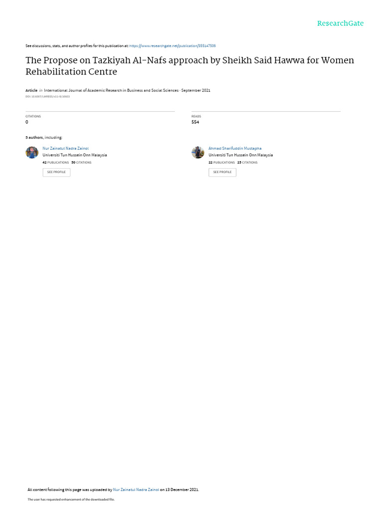 The Propose On Tazkiyah Al-Nafs Approach by Sheikh | PDF | God In Islam | Prophets And ...