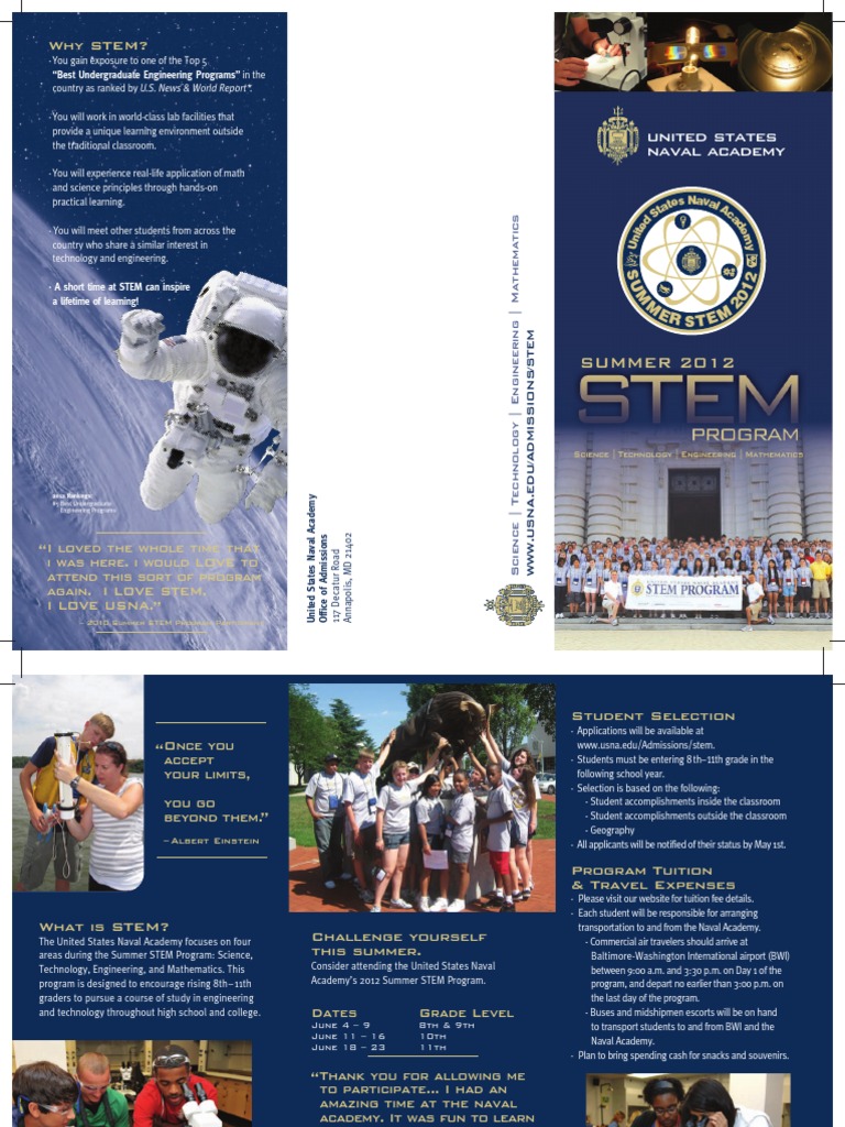 2012 Usna Stem Brochure | PDF | United States Naval Academy | Science ...