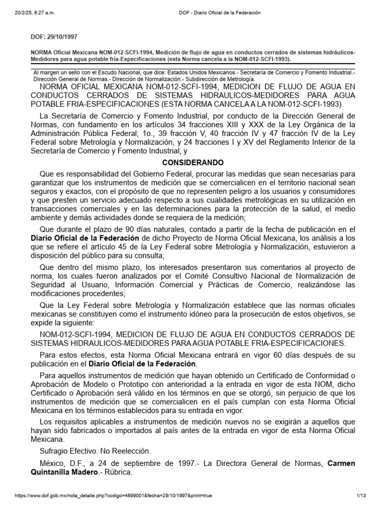 Nom 012 Scfi 1994 | PDF | Agua | Hélice