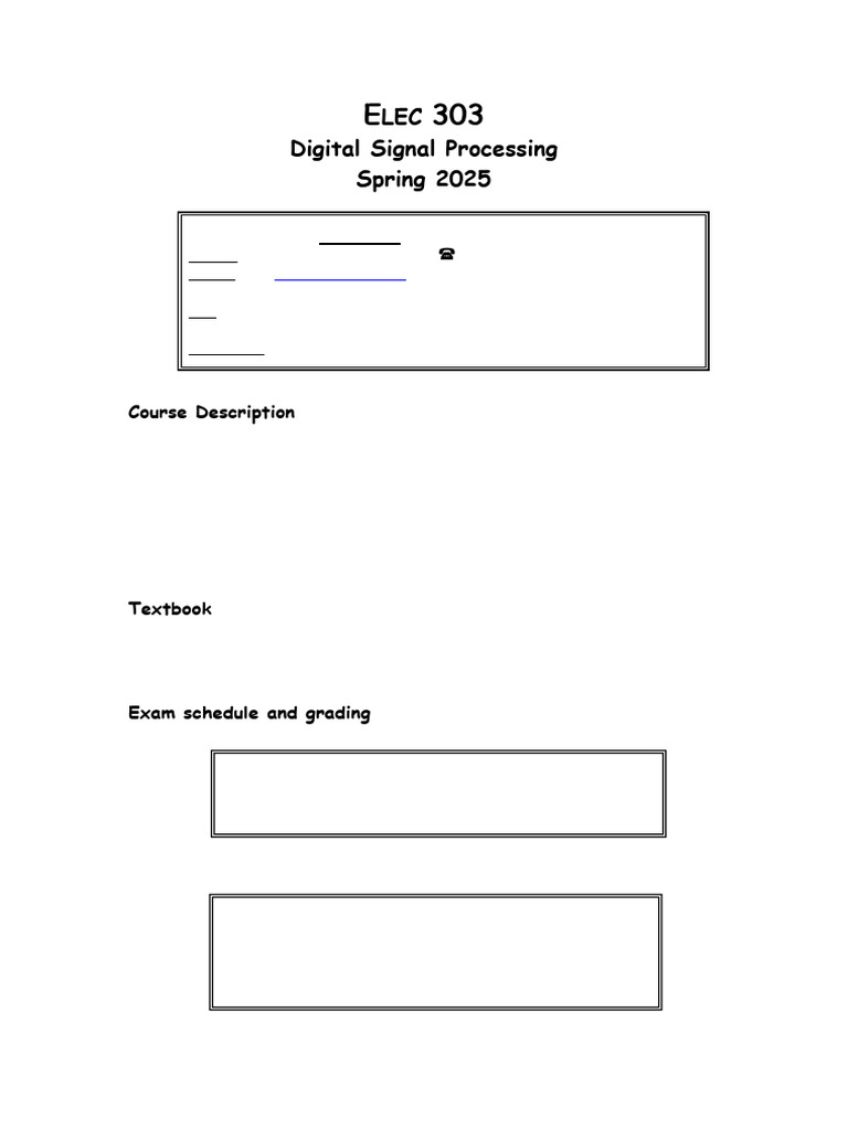 303_syllabus | PDF | Discrete Fourier Transform | Digital Signal Processing