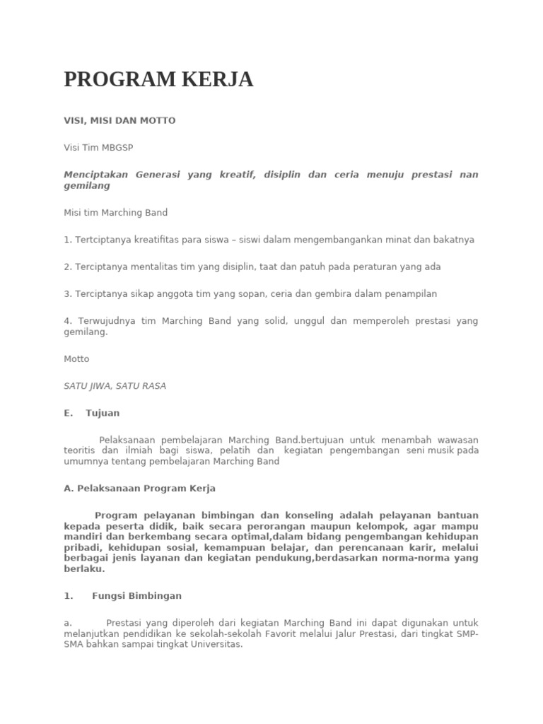 Program Kerja Ekskul DB Gita Karsa | PDF