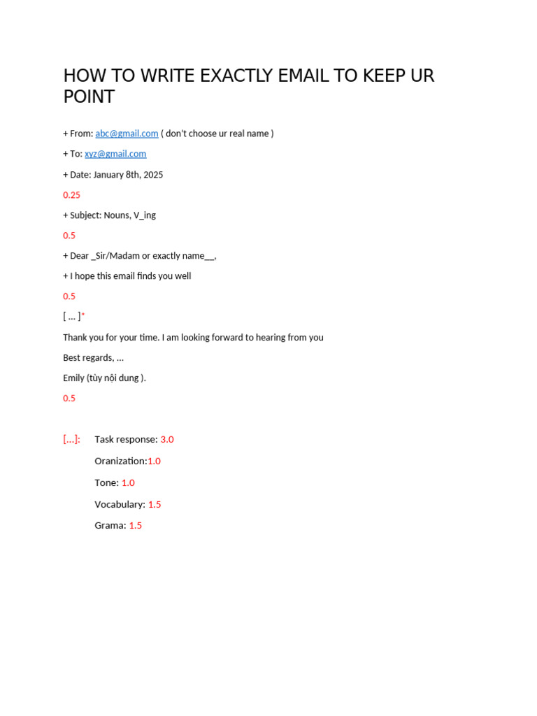 How To Write Exactly Email To Keep Ur Point | PDF
