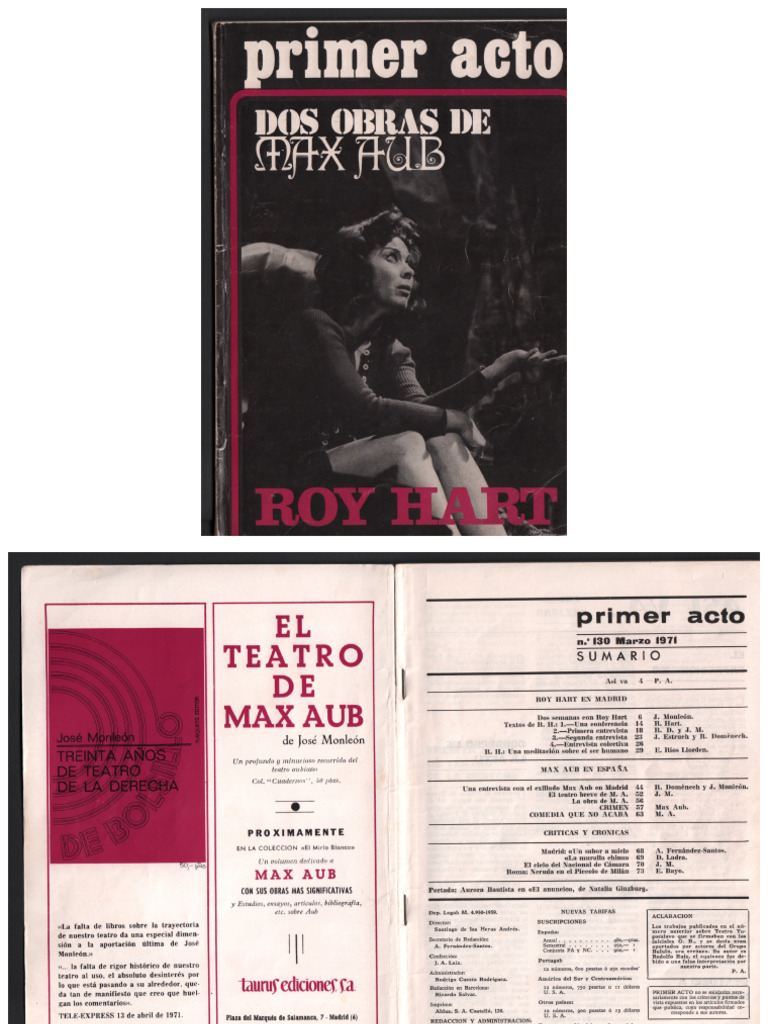 Primer Acto Marzo 1971. Roy Hart | PDF