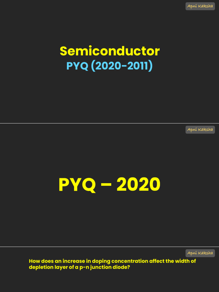 CH - 14 Semiconductor PYQ | PDF | P–N Junction | Diode