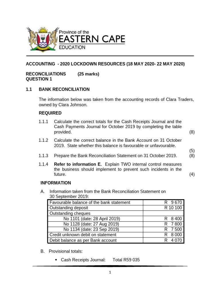 Accounting Reconciliation Resources 2020 | PDF | Bookkeeping | Banks