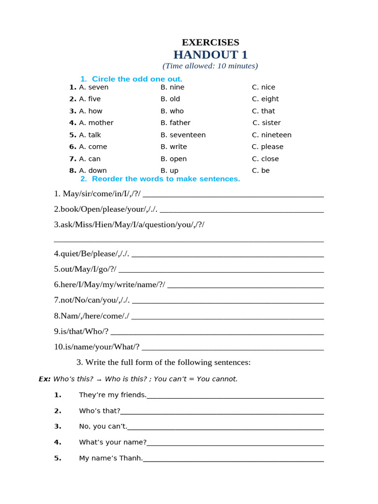 ESL Exercises for Language Practice | PDF