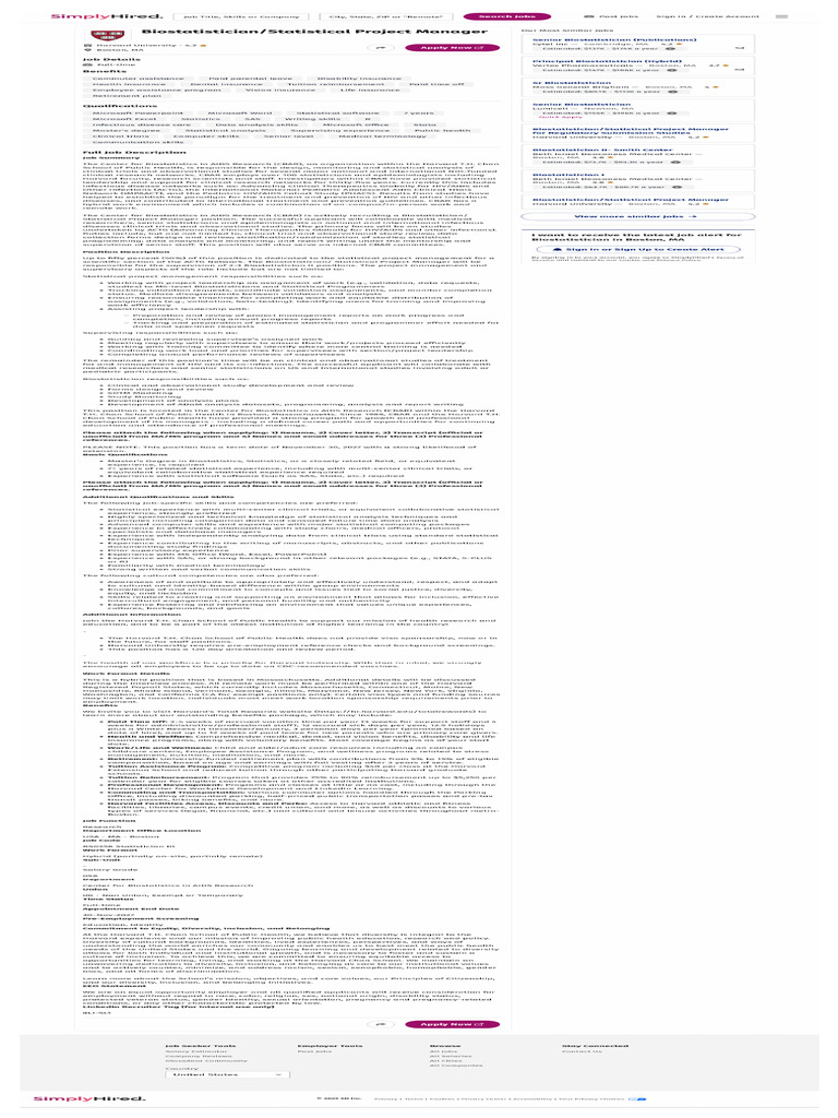 20250121 - 'Biostatistician_Statistical Project Manager - Harvard ...