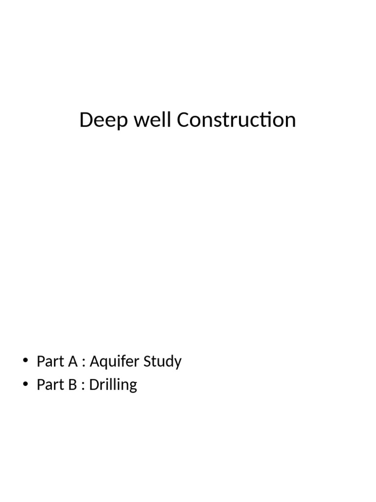 Deep Well Construction | PDF