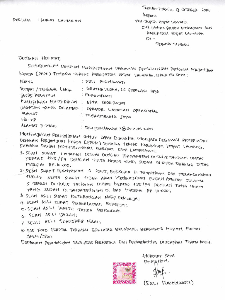 Lamaran seli e materai | PDF