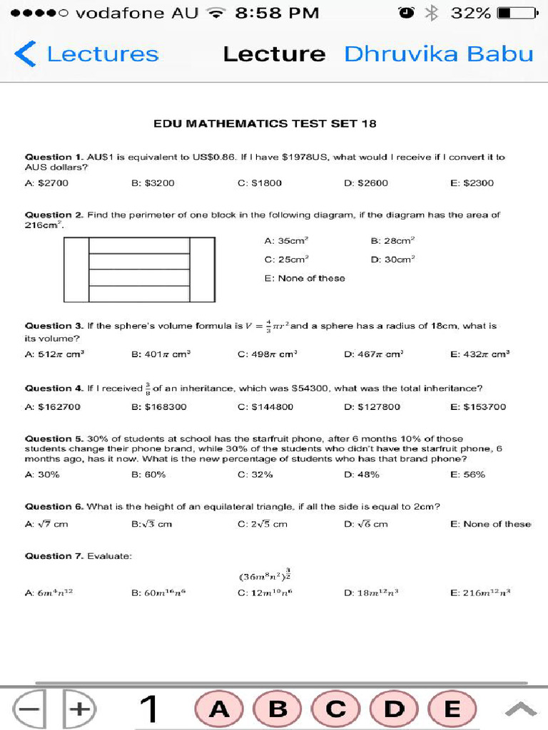 Edu Maths 18 Q | PDF