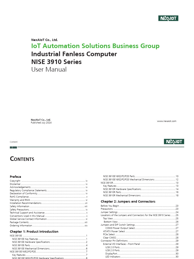 User Manual NISE3910 Series 240627-1 | PDF | Computing | Computer Hardware