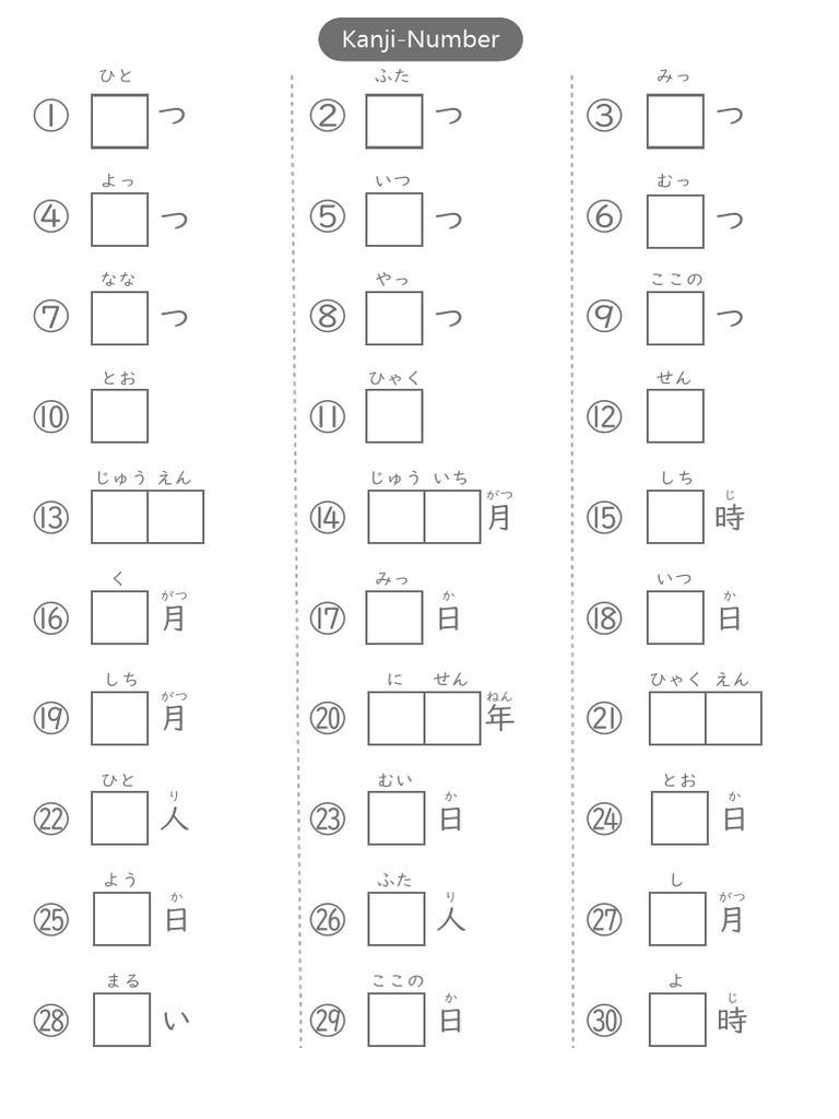103 Kanji Practice | PDF
