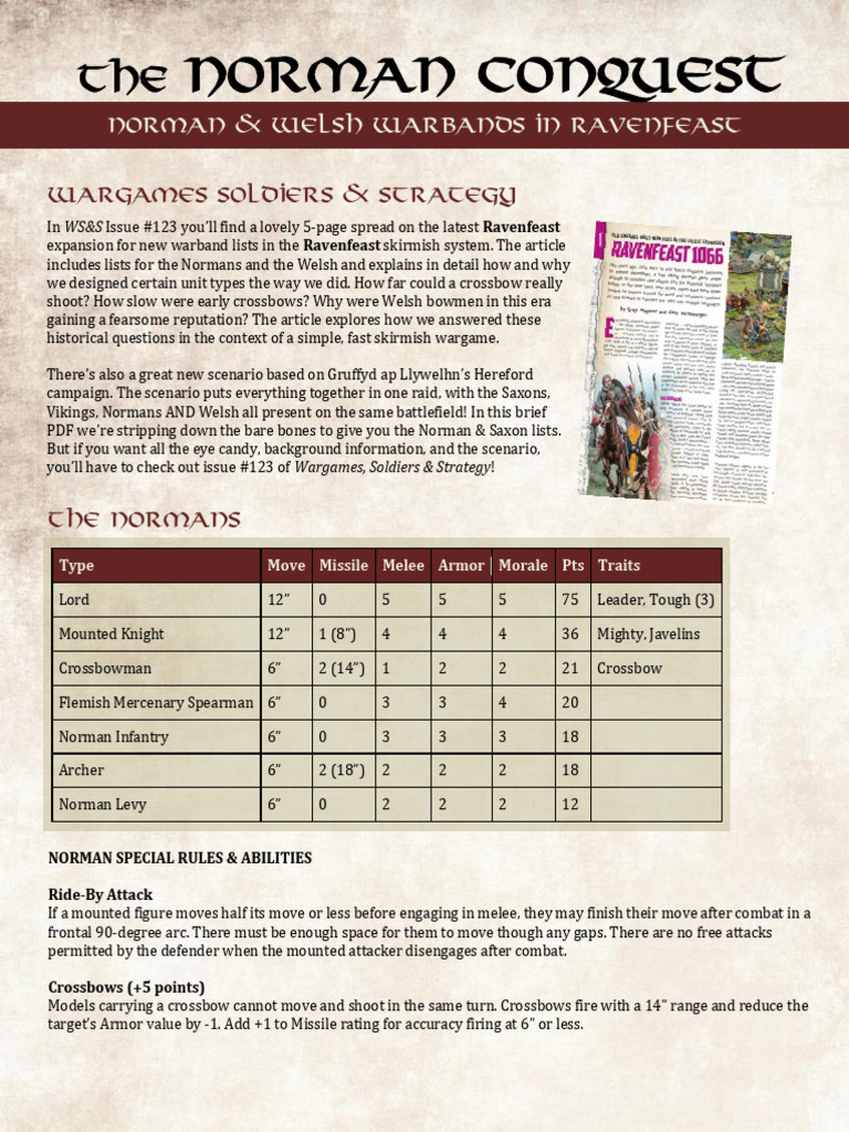 Norman & Welsh Warbands in Ravenfeast | PDF | Military