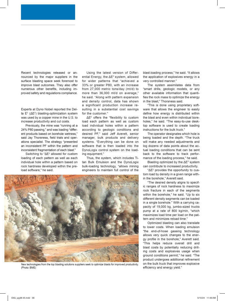 New Tech Improves Blast Outcomes May 2024 Emj | PDF | Artificial Intelligence | Intelligence (AI ...