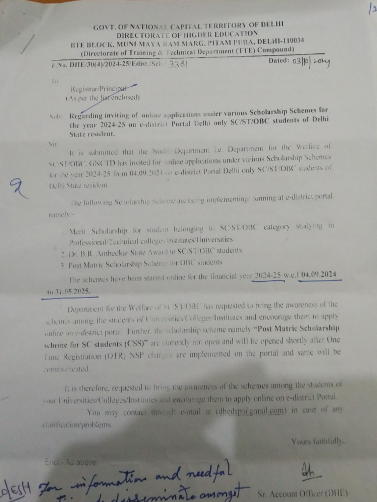 SC ST OBC Scholarship 2024 25 | PDF