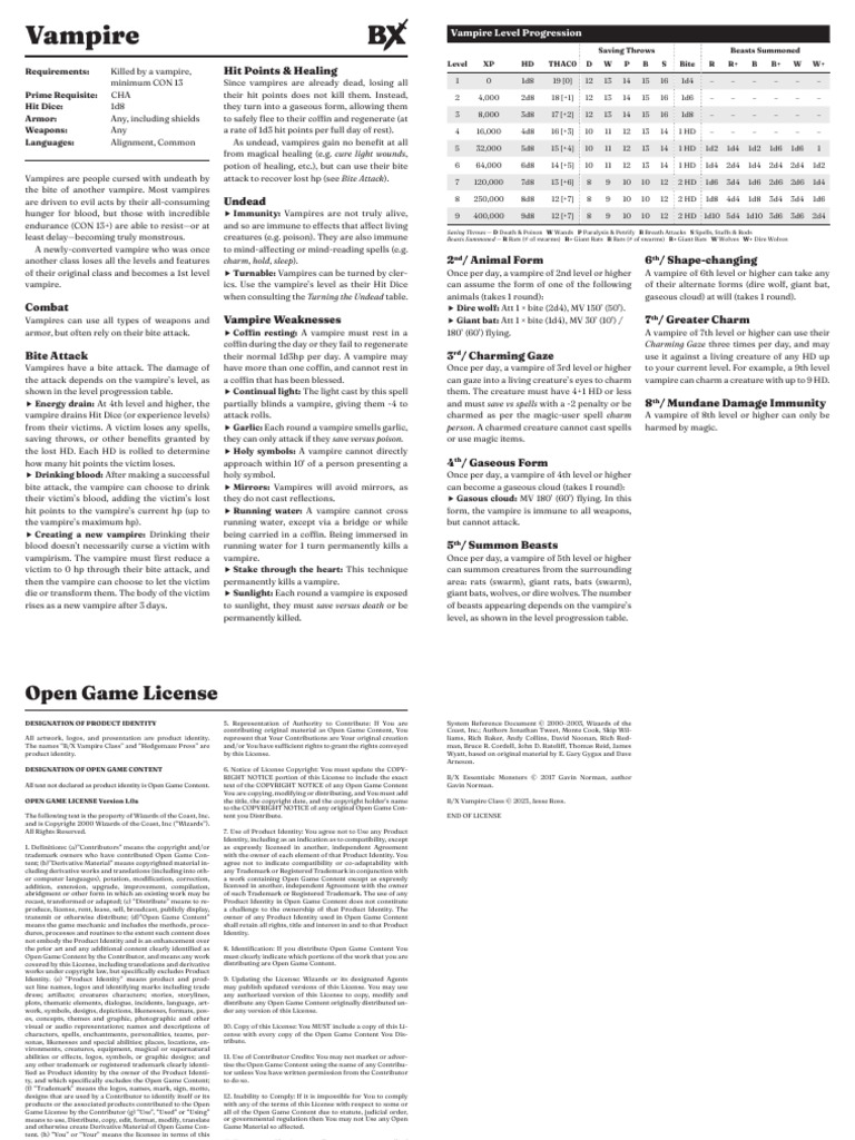 bx-vampire | PDF | License | Vampires