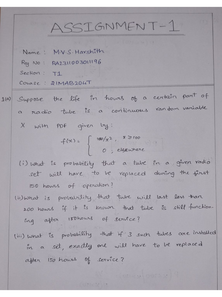 Assignment - 1 (PQT) RA196 | PDF