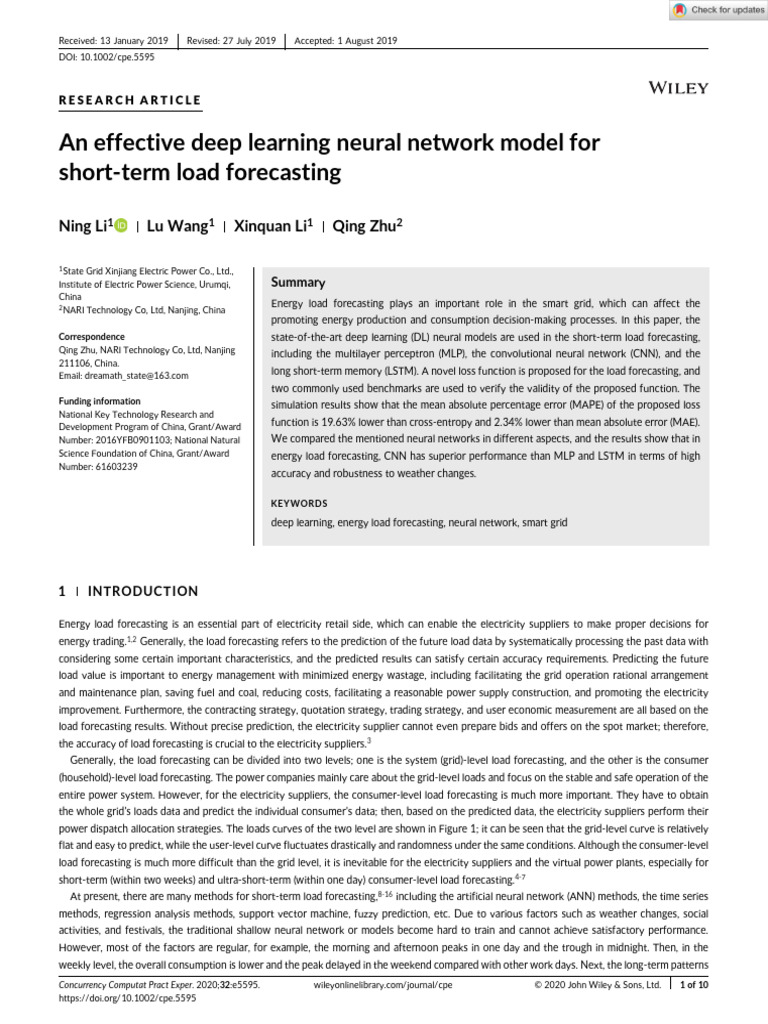 Concurrency and Computation - 2020 - Li - An Effective Deep Learning Neural Network Model For ...