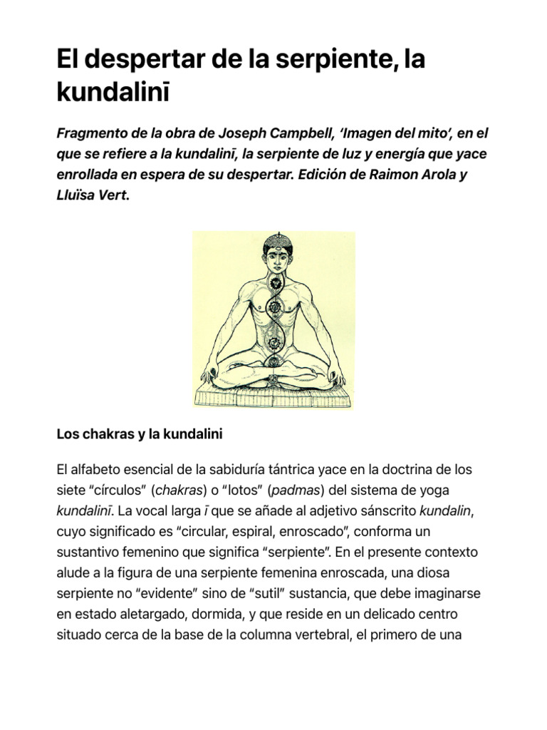 El Despertar de La Serpiente, La Kundalinī - Arsgravis - Arte y ...