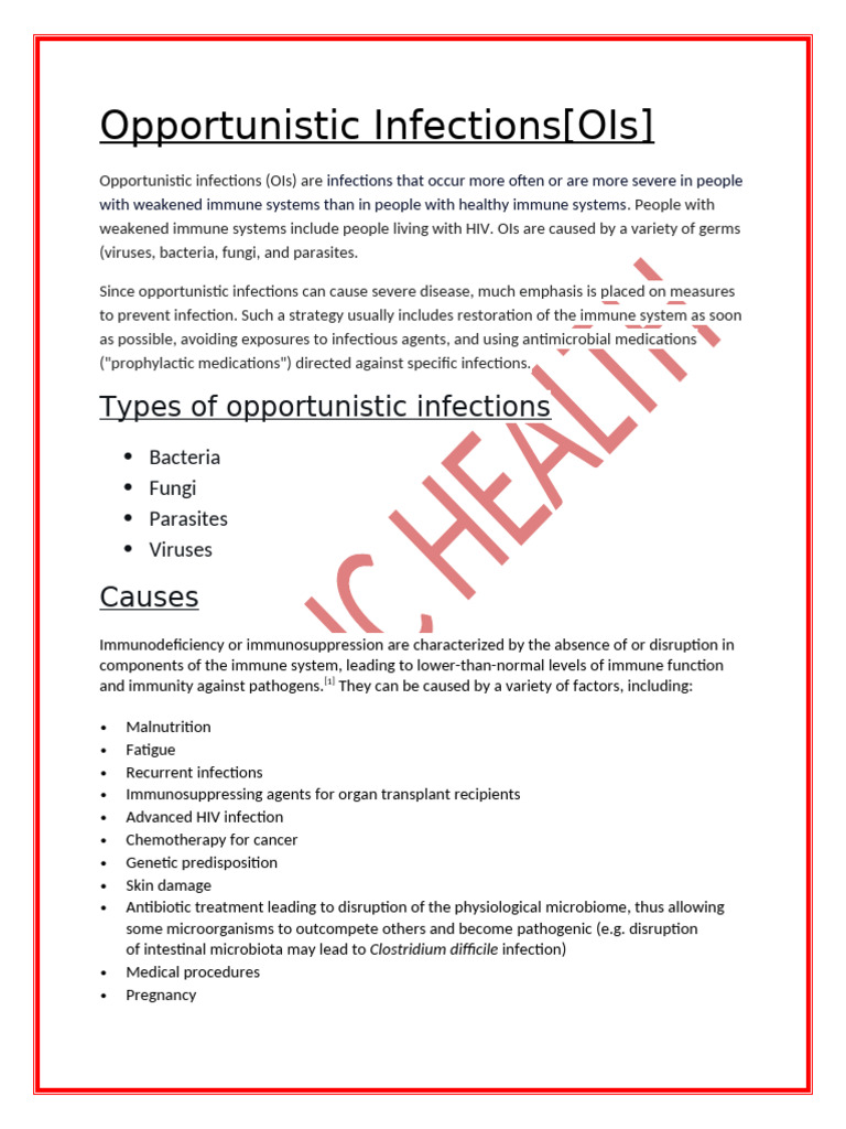 Pathology of Tropical Opportunistic Infections | PDF | Infection | Pathogen