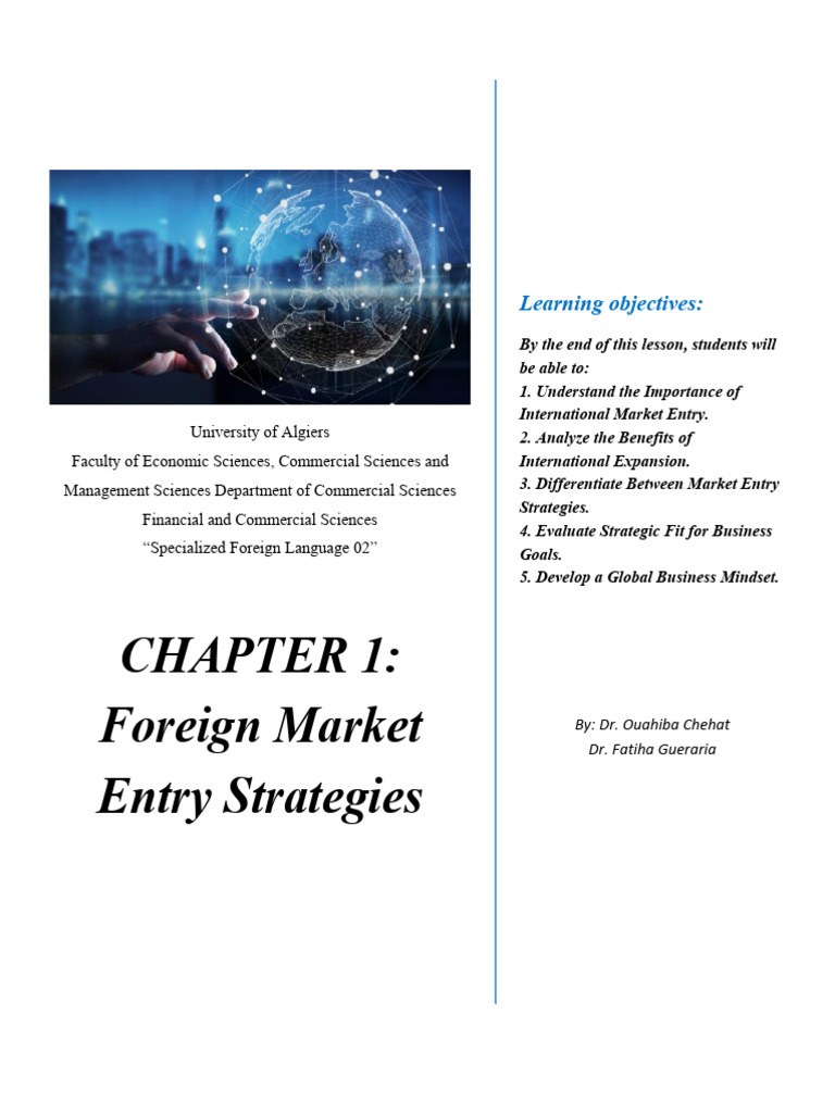 Chapter 1 Foreign Market Entry Strategies-Part 1 | PDF | Franchising ...