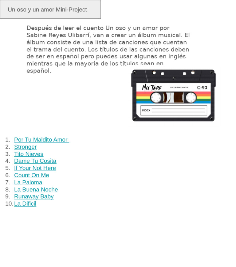 Álbum Musical: Un Oso y Un Amor | PDF