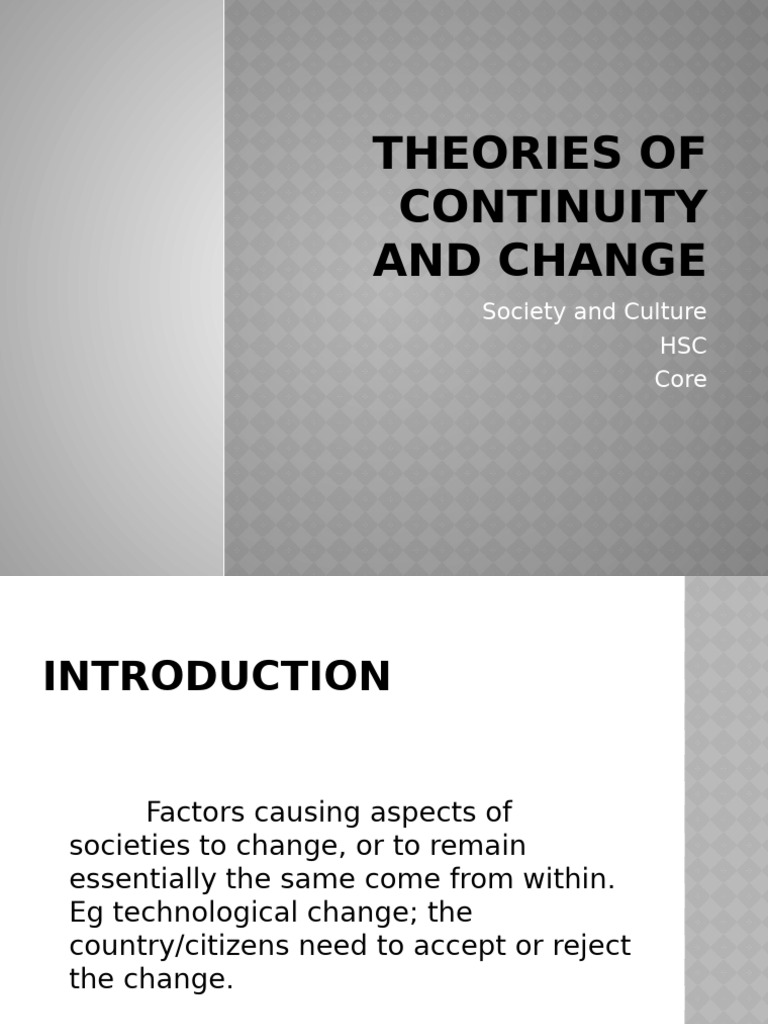Continuity and Change in Societies | PDF | Society | Anthropology