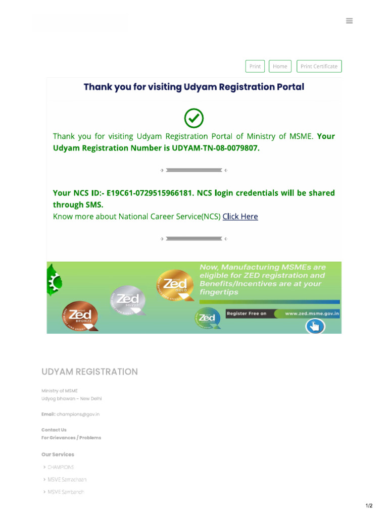 Udyam Registration | PDF