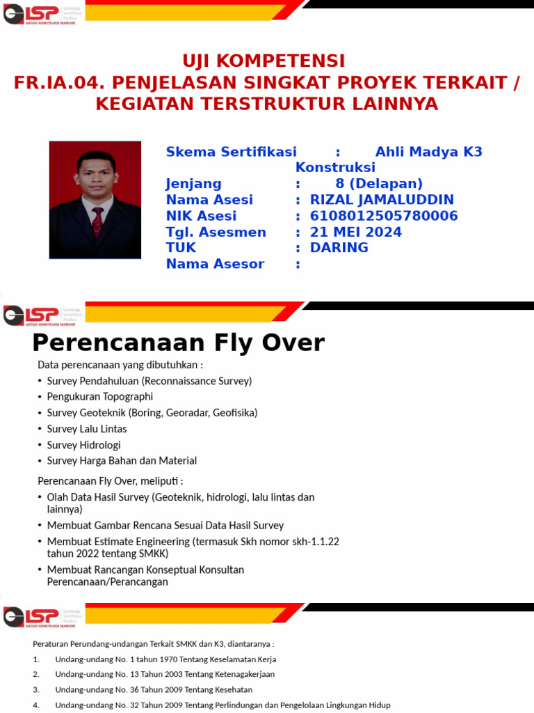 PPT AHLI MADYA K3 KONSTRUKSI - RIZAL JAMALUDDIN | PDF