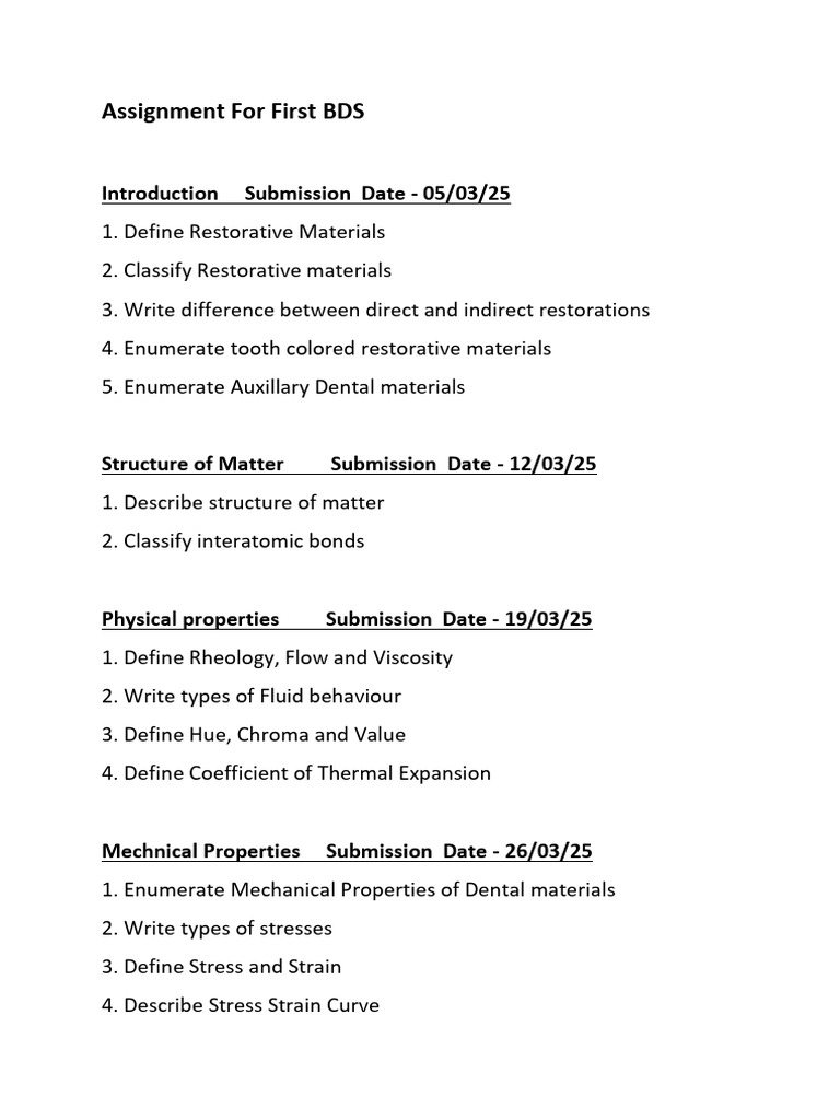 First BDs Questions | PDF