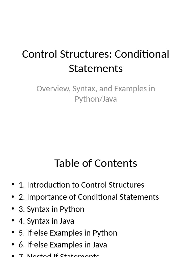 Conditional Statements in Python & Java | PDF