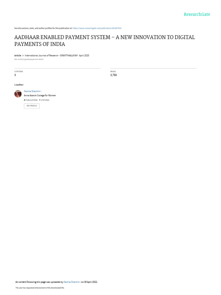 AEPS | PDF | Banks | Automated Teller Machine