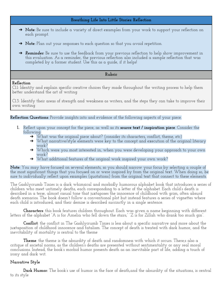 Reflecting on Creative Writing Choices | PDF