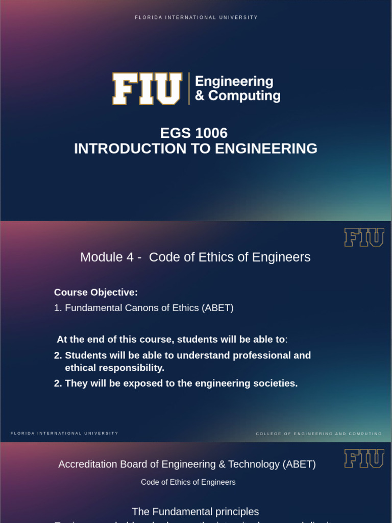 ABET Ethics - Introduction To Engineering | PDF | Engineer | Employment
