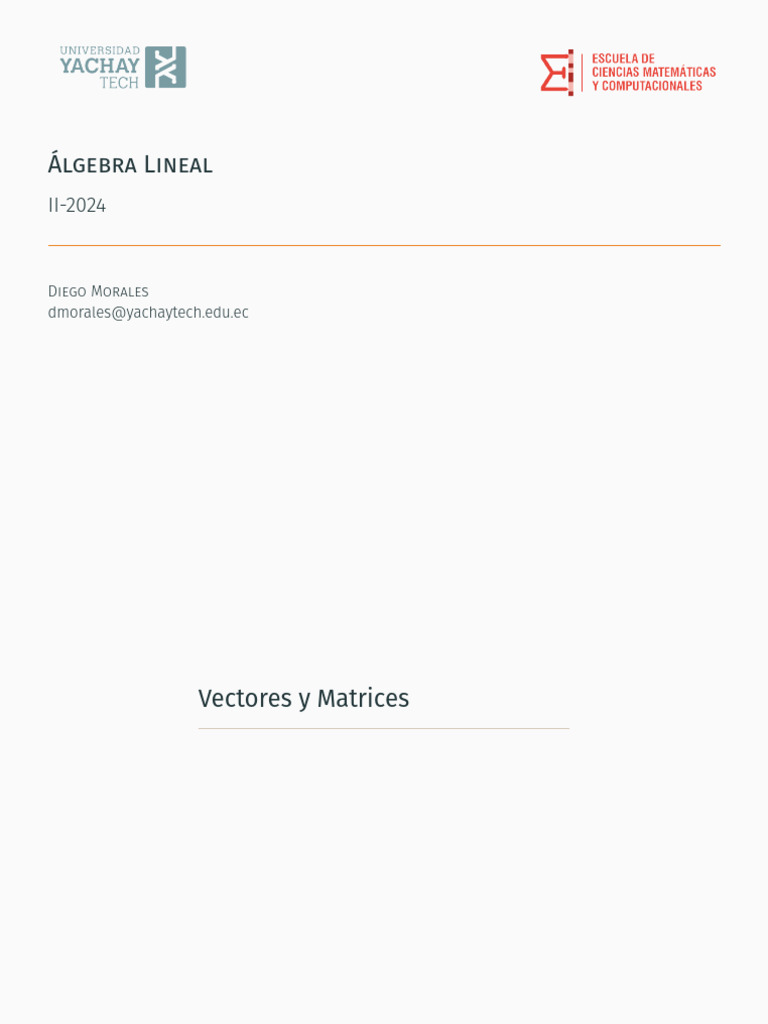 Álgebra Lineal II 2024-Matrices | PDF | Matriz (Matemáticas) | Vector Euclidiano