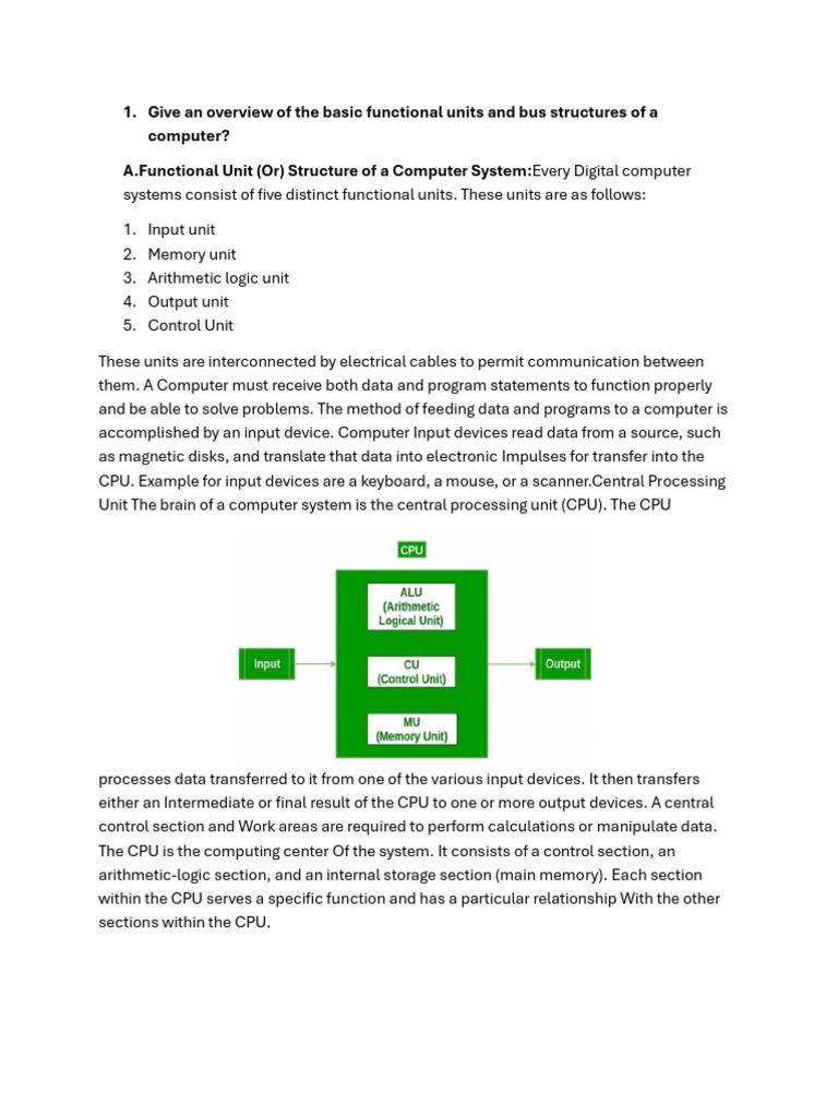 Computer Organization (Unit 1) | PDF | Computer Data Storage | Central Processing Unit