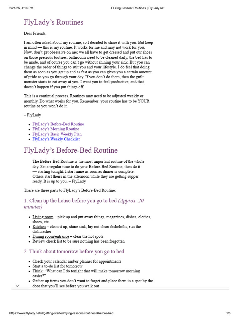 FLYing Lesson - Routines | PDF | Home