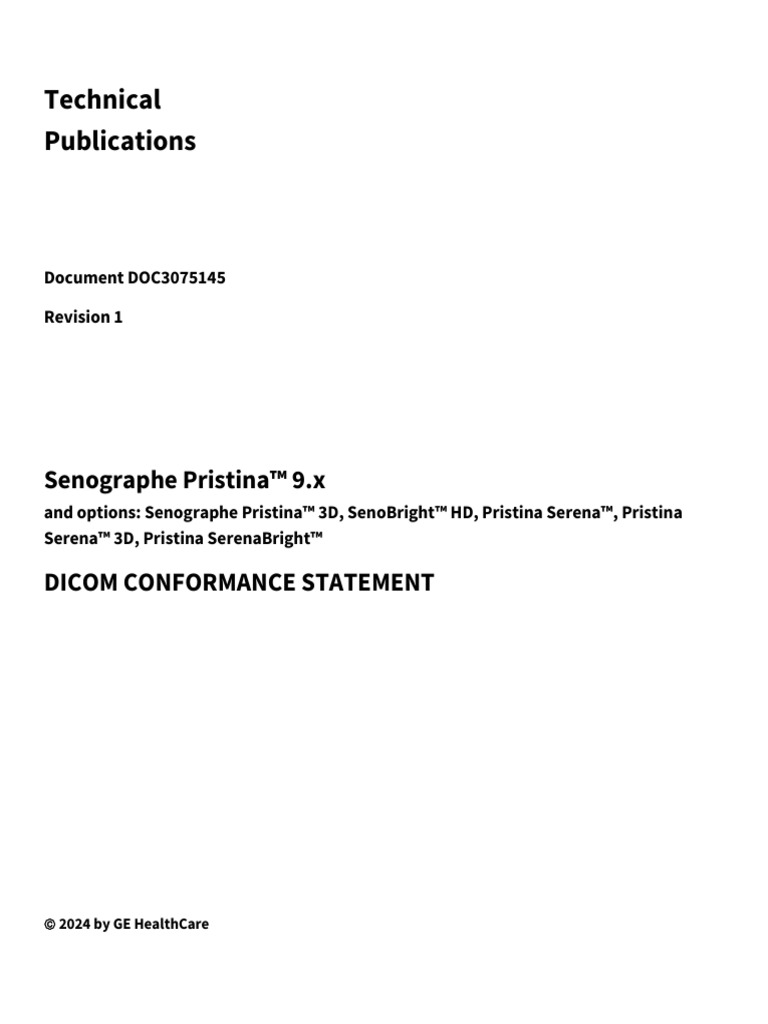 DICOM Conformance for Senographe Pristina | PDF | Data Compression ...